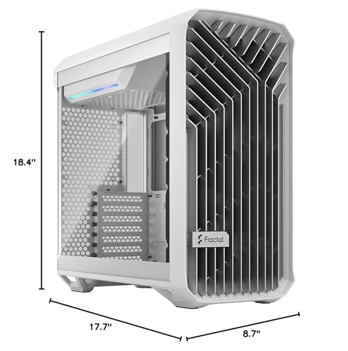 Fractal Design Torrent Compact White TG Clear - Tower - White - Tempered Glass, Steel - 4 x Bay - 2 x 7.09 x Fan(s) Installed - 0 - ATX, EATX, Micro ATX, Mini ITX, SSI CEB Motherboard Supported