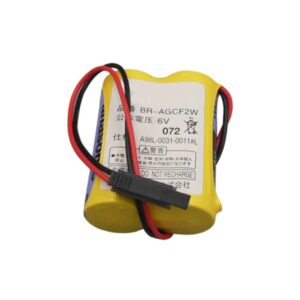 BAOBUTE 2PCS 2200mAh BR-AGCF2W 6V PLC Replacement Battery A98L-0031-0011 with Black Plug for Fanuc System, 17MM*34MM*45MM