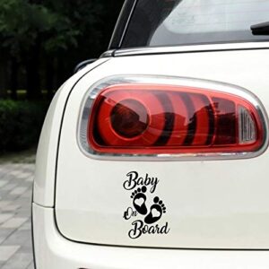 Baby on Board Sticker for Cars Footprint Funny Cute Safety Caution Decal Sign for Car Window and Bumper (B)