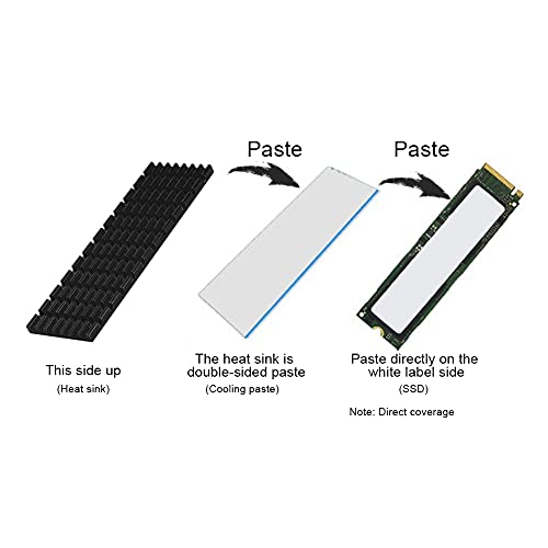 SSD Heat Sink, Convenient Aluminum Alloy SSD Cooler Durable PCIE M. 2 SSD 2280 for Computer(Black)