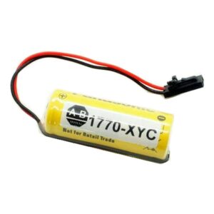 BAOBUTE 2PCS 3V 1770-XYC 3V 1800mAh Lithium PLC Battery Replacement for 1770-XYC/A 1770-XYB 1756-BA1 with Black Plug