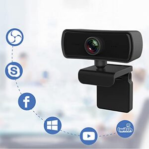 Ayyufe Digital Webcam High Clarity Stable Transmission Automatic Recognition 1600x1200P MIC Computer Camera for Teleconference Digital Computer Supply