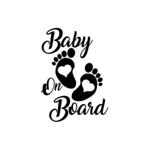 baby on board sticker for cars footprint funny cute safety caution decal sign for car window and bumper (b)