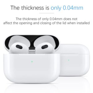 Dust Guard for Apple AirPods 3 Case Box, Senbos Metal Sticker Protection Film Dust-Proof Metal Cover for AirPods 3rd Generation, Ultra Slim, Luxurious Looking, Protect from Iron/Metal Shavings