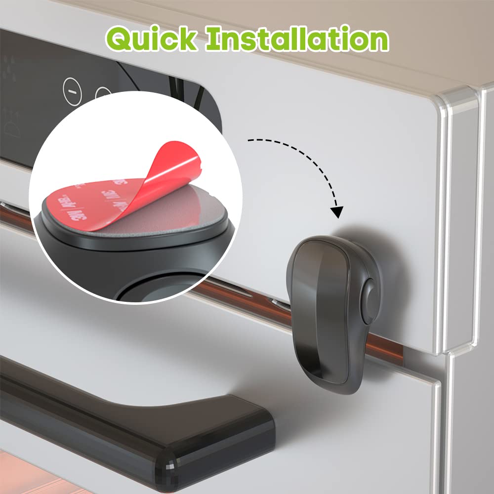 SAFELON 1 Pcs Baby Safety Oven Door Lock, Double Button Oven Lock for Kitchen Safety (Black)