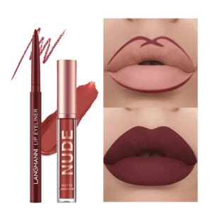 DEROL Lip Plumper Set,Natural Lip Plumper and Lip Care Serum,Lip Enhancer for Fuller,12Pcs Matte Liquid Lipstick + LipLiner Pens Set, Matte liquid Long-Lasting Wear Non-Stick Cup Waterproof Lip Gloss