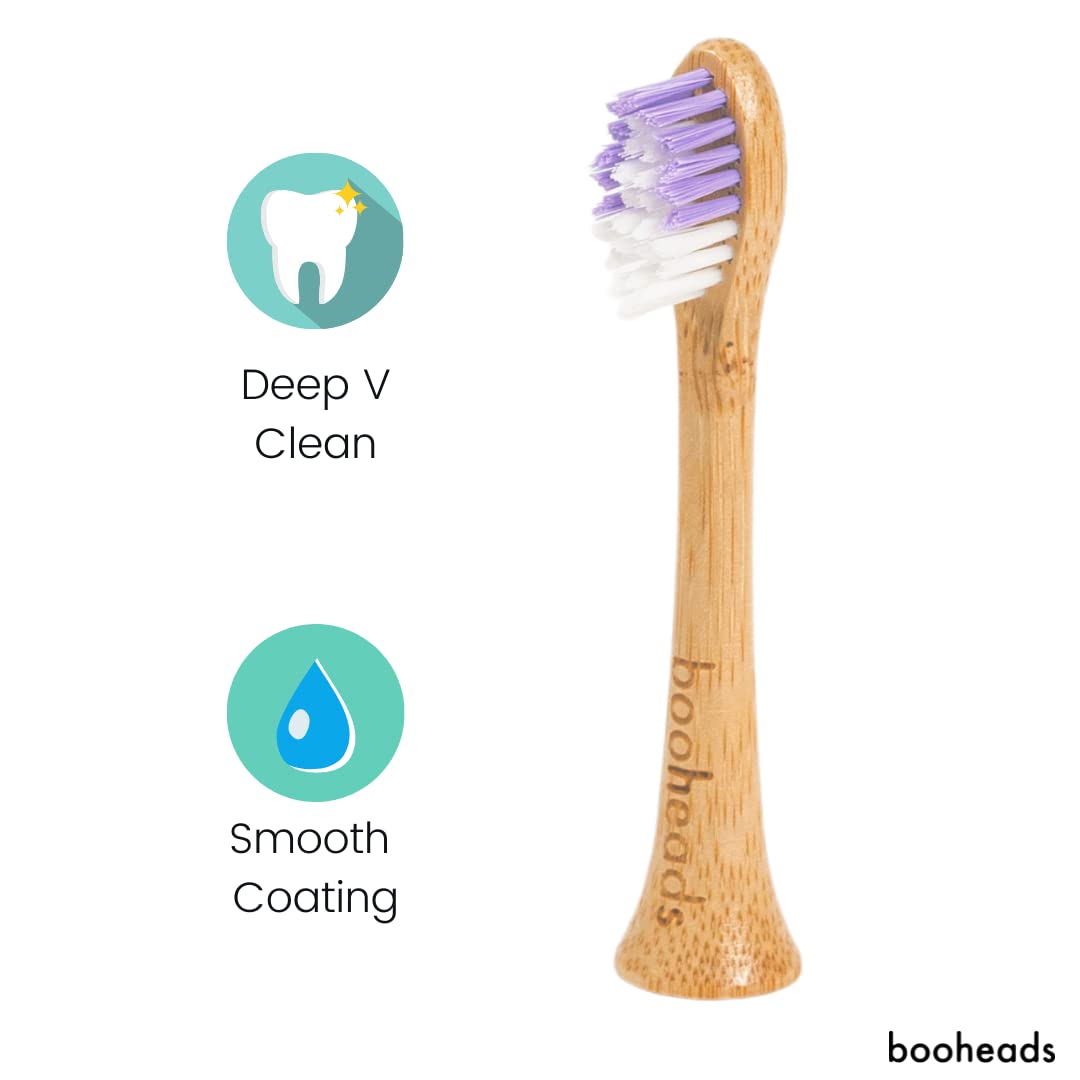 booheads - Bamboo Electric Toothbrush Heads | Biodegradable Eco-Friendly Sustainable Recyclable | Compatible with Sonicare (Hybrid2)