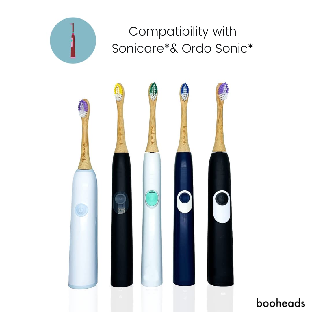 booheads - Bamboo Electric Toothbrush Heads | Biodegradable Eco-Friendly Sustainable Recyclable | Compatible with Sonicare (Polish 2)