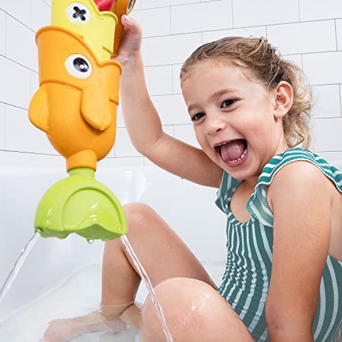 Yookidoo Toddler Baby Bath Magnetic Fishing Game Toy with Water Effects (Ages 2+) Includes 3 Moving Fish, Worm & Fishing Pole (4pc) Floating Fish Playset for Bath Time or Pool (Mold Free)