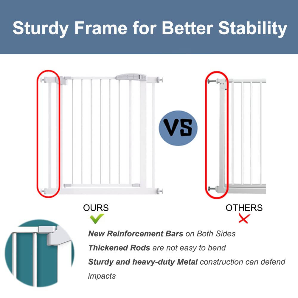 HOYOFO Extra Wide 57”- 59.8” Baby Gate for Doorways Pressure Mount Stair Gates for Kids or Dogs with Auto-Close