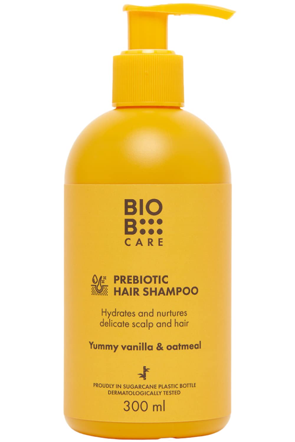 BioB Natural Hair Shampoo with Prebiotics - Vegan Shampoo without Chemicals - Vanilla Shampoo Dry Hair - Shampoo for Scalp Psoriasis Seborrheic Dermatitis Eczema Acne Anti Dandruff Treatment - 10oz