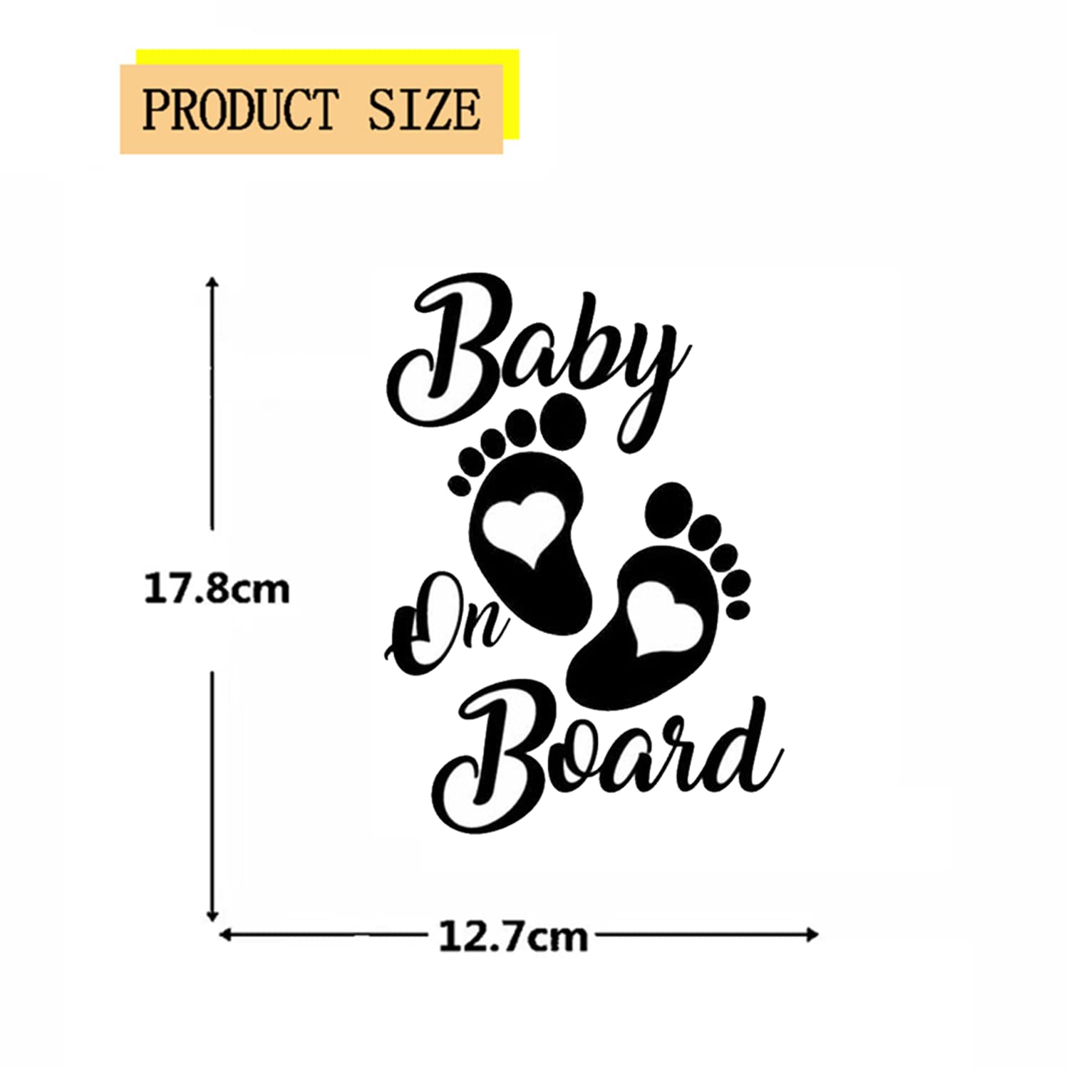 Baby on Board Sticker for Cars Footprint Funny Cute Safety Caution Decal Sign for Car Window and Bumper (B)