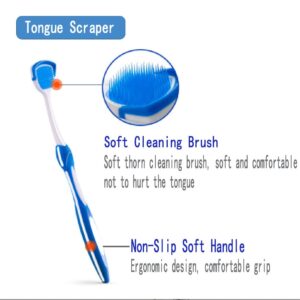 PIVHWIR 4-Pack Tongue Scrapers, Tounge Scraper Cleaner Keep Fresher Breath, Tongue Cleaner Brush for Adults Kid Helps Fight Bad Breath（Random Color）