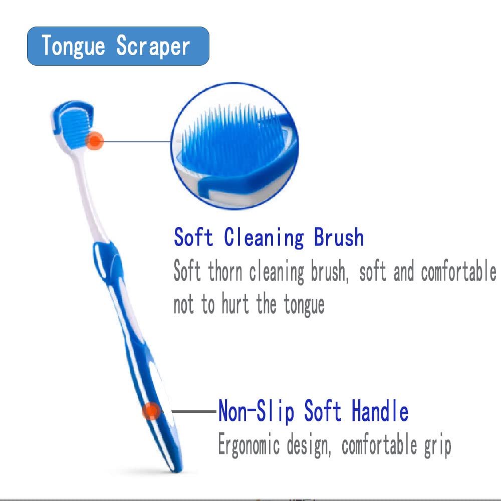 PIVHWIR 4-Pack Tongue Scrapers, Tounge Scraper Cleaner Keep Fresher Breath, Tongue Cleaner Brush for Adults Kid Helps Fight Bad Breath（Random Color）