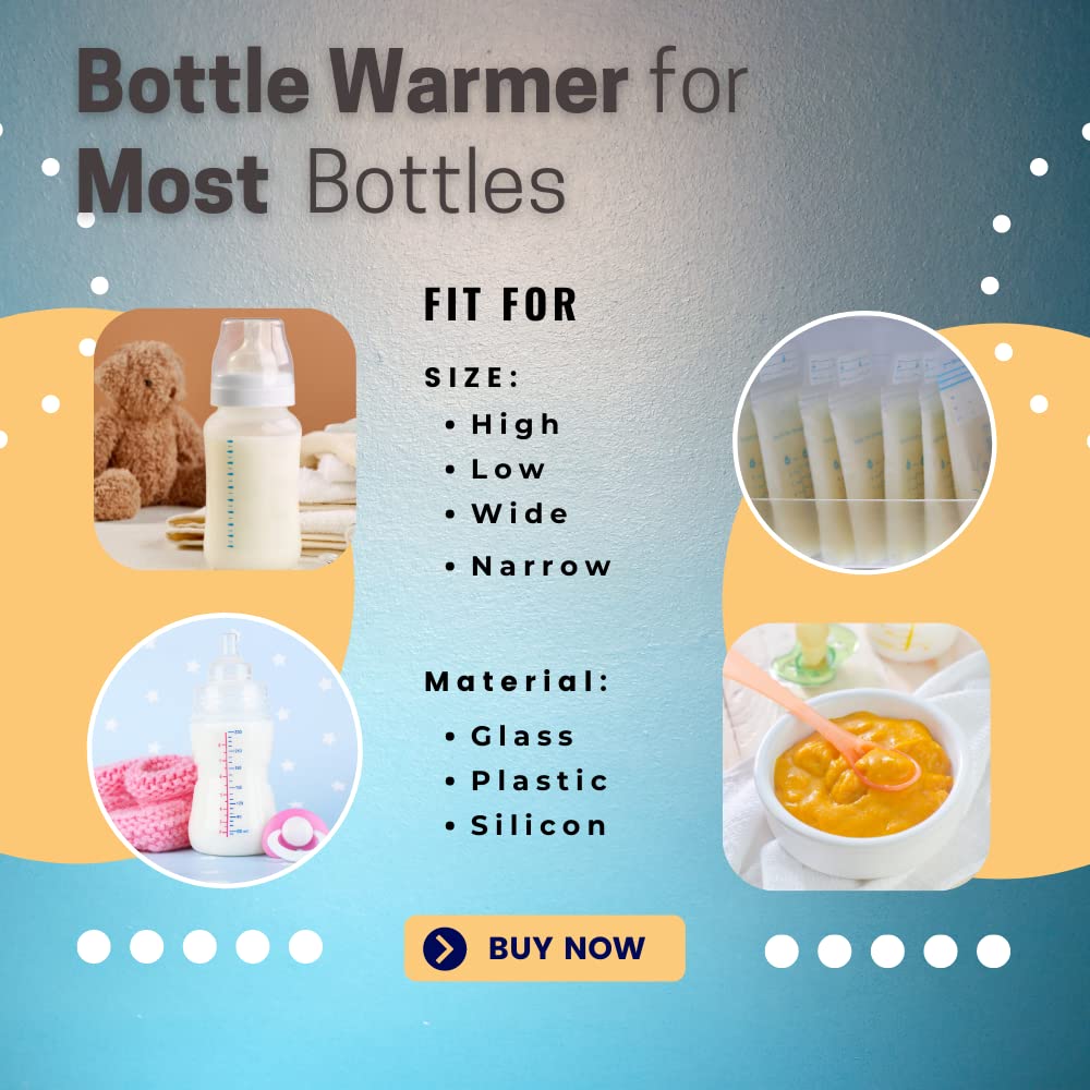 Baby Bottle Warmer for Breastmilk, Baby Milk and Formula, Baby Foood Heater with Realtime LCD Display, Auto-Off, BPA Free