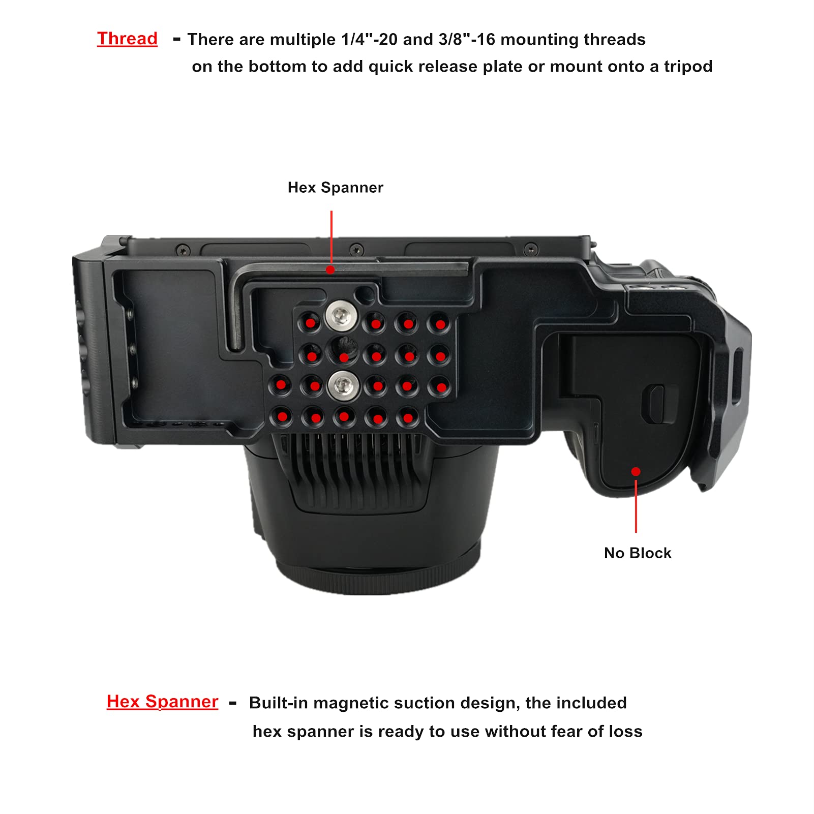 MAGICIRG Cage Kit for BMPCC 6K Pro + SSD Holder for Samsung T5 /T7 SSD