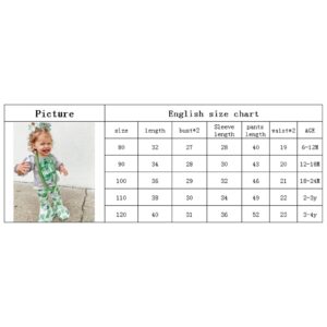 BBand Toddler Baby Girl St Patrick's Day Clothes Little Kids Off Shoulder Shirts Tops Flared Pants Summer Outfits (Clover Green, 18-24 M