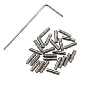 dgbrsm 25pcs 4-40 x 1/2" stainless steel allen head hex hexagon socket set screws cup point with hex key wrench