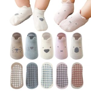 adeimoo baby girls non-slip socks toddler combed cotton socks baby newborn cartoon socks anti-slip crew socks for infants 0-12m