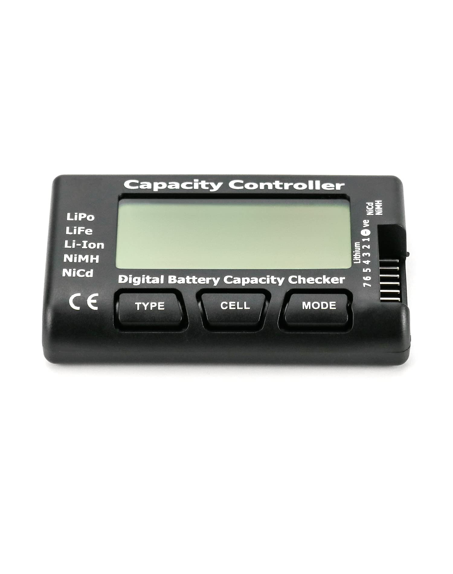 QWORK RC Cellmeter Controller Tester Voltage Tester, 7 Digital Battery Capacity Checker Compatible with LiPo Life Li-ion NiMH Nicd Battery