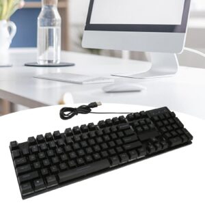 Mechanical Keyboard, 104 Keys Wired 2 Colors Injection RGB Lighting Effect Gaming Keyboard for Home for Office for Gaming(H600 Black Characters-Single Keyboard)