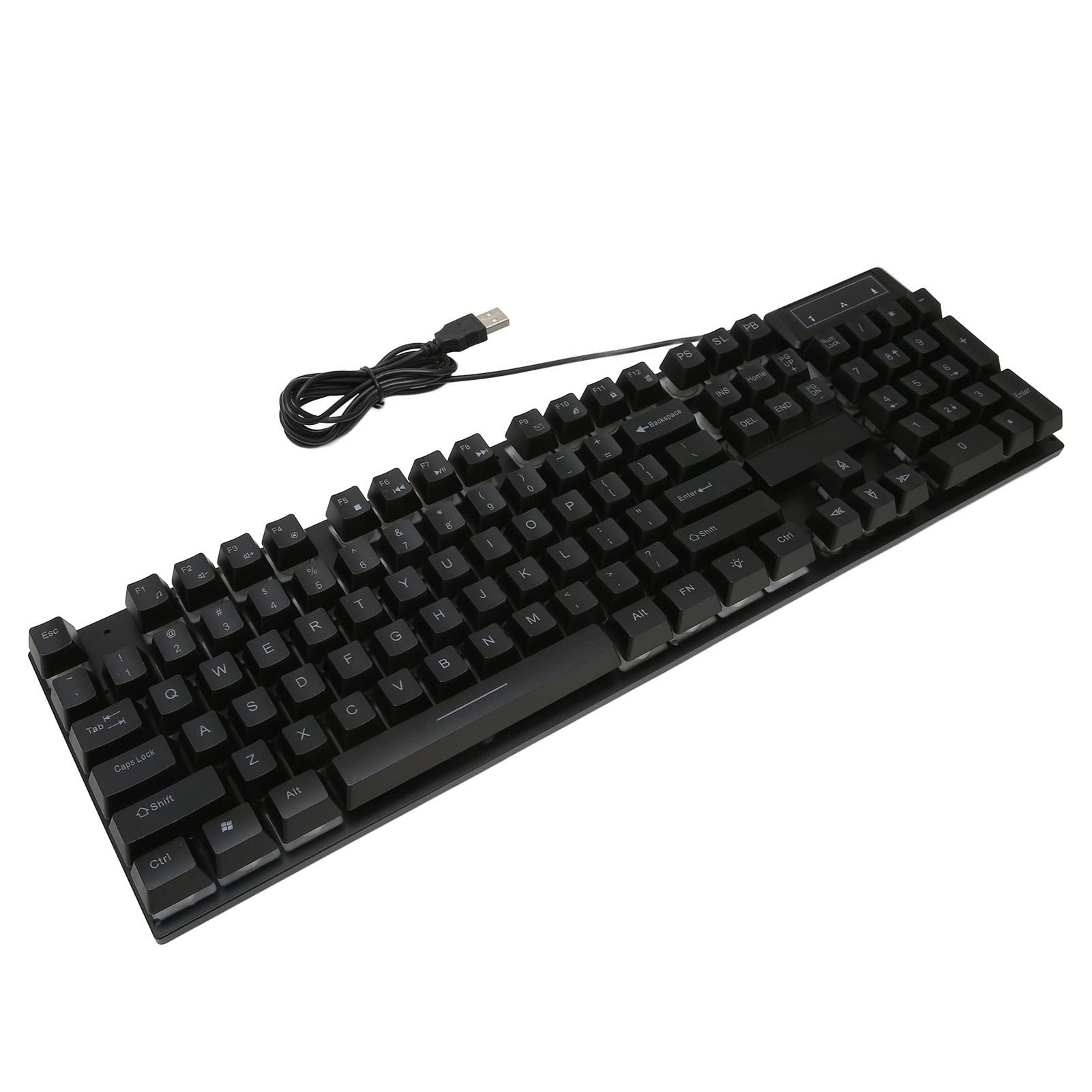 Mechanical Keyboard, 104 Keys Wired 2 Colors Injection RGB Lighting Effect Gaming Keyboard for Home for Office for Gaming(H600 Black Characters-Single Keyboard)