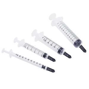 Luer Lock Plastic Syringe, Tip Cap, Blunt Tip, Measuring Syringe Tools for Measuring, Lip Gloss, Liquid refilling, Dispensing, DIY Crafts, Oil Refilling, Feeding Pets, Scientific Labs, Glue Applicator