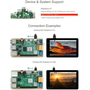 4inch IPS Capacitive 480×800 Touch Display LCD for Raspberry Pi 4B/3B+/3A+ CM3+/4 with DSI Interface Fully Laminated Screen Monitor @XYGStudy