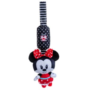 kids preferred disney baby minnie mouse high contrast crinkle plush, boys and girls ages 0+, stroller on the go activity toy, travel chime toy (81249)