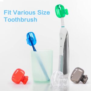 Waenerec 6 Pack Toothbrush Covers Portable Toothbrush Protector Coverings Clips Toothbrush Storage Head Cover Cap for Kids Bathroom Home Travel Toothbrush Case