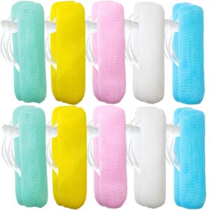 gxxmei 20pcs exfoliating mesh soap pouch mesh soap saver bag bubble foam net for body facial cleaning tool, 5 colors