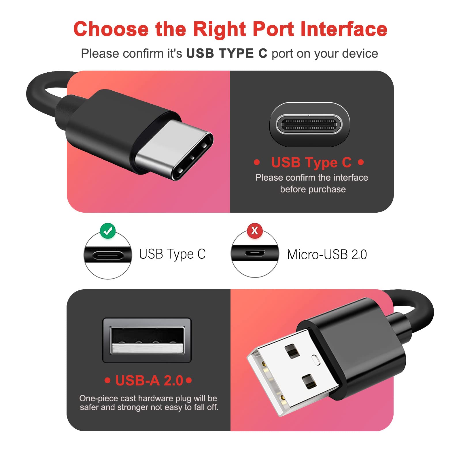 USB C Charger Cord Compatible for W-King D7 D8 D8mini D9 D9-1 D10 T9 X10 S7, Marshall Stockwell II Marshall Emberton, OontZ Angle 3 Ultra (4th Gen) Bluetooth Speaker Charging Power Supply Cable