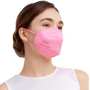 breathable 5-layer disposable kn95 face masks respirator cup dust safety protection mask pink 20pcs