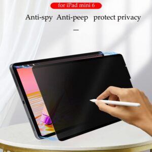 Privacy Screen Protector Film Designed for Apple iPad mini 2024/iPad Mini 6 8.3 Inch/iPad Mini 6th Generation (2021),iPad mini 6 Anti-Spy Matte PET Soft Screen Protector Scratch Resistant,Anti-Glare,Anti-Fingerprint