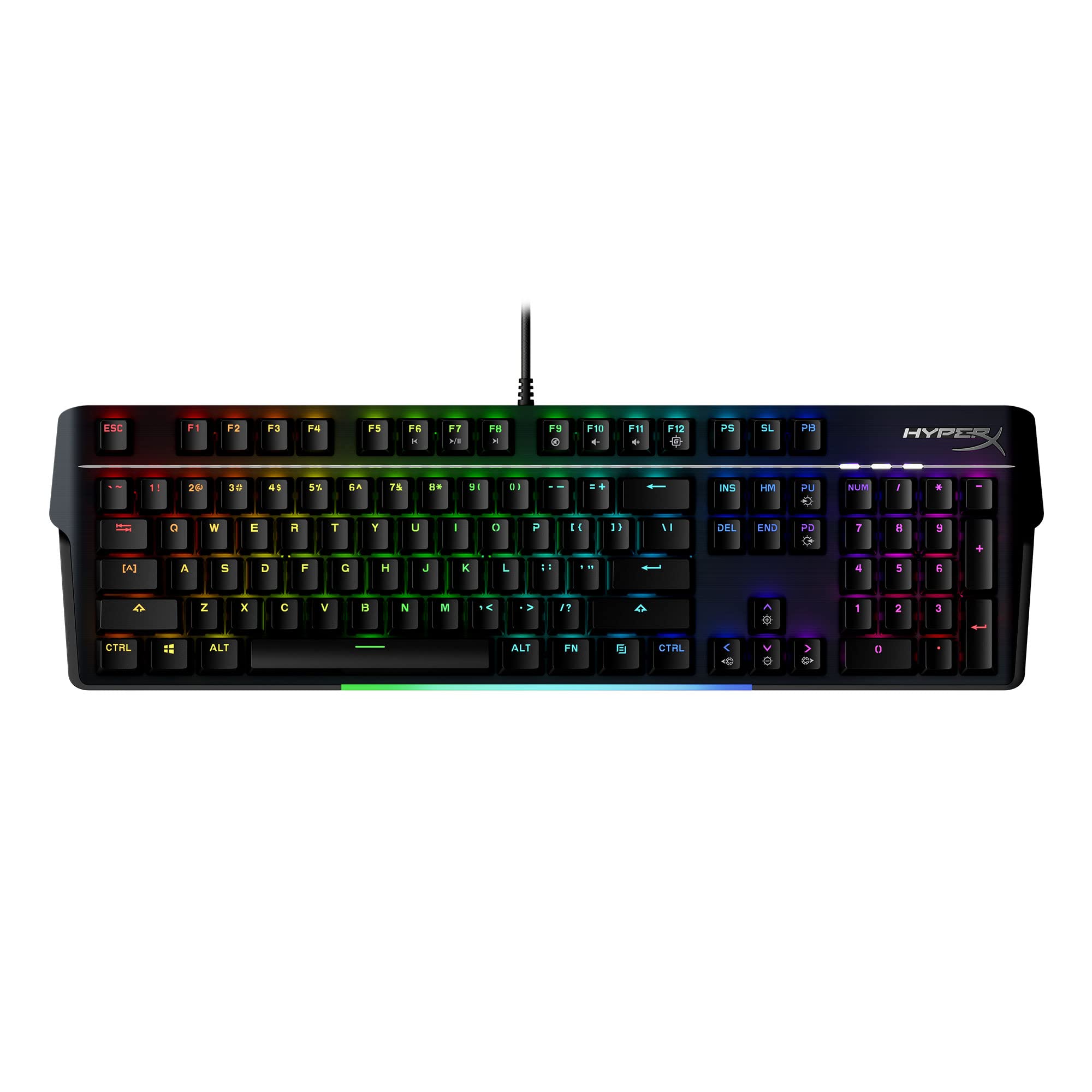 HyperX Alloy MKW100 – Mechanical Gaming Keyboard, Dynamic RGB Lighting, Onboard Memory to Save Lighting Profiles, Dust-Proof Mechanical switches, Brushed Aluminum Frame, Detachable Wrist Rest