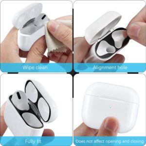 Dust Guard for Apple AirPods 3 Case Box, Senbos Metal Sticker Protection Film Dust-Proof Metal Cover for AirPods 3rd Generation, Ultra Slim, Luxurious Looking, Protect from Iron/Metal Shavings