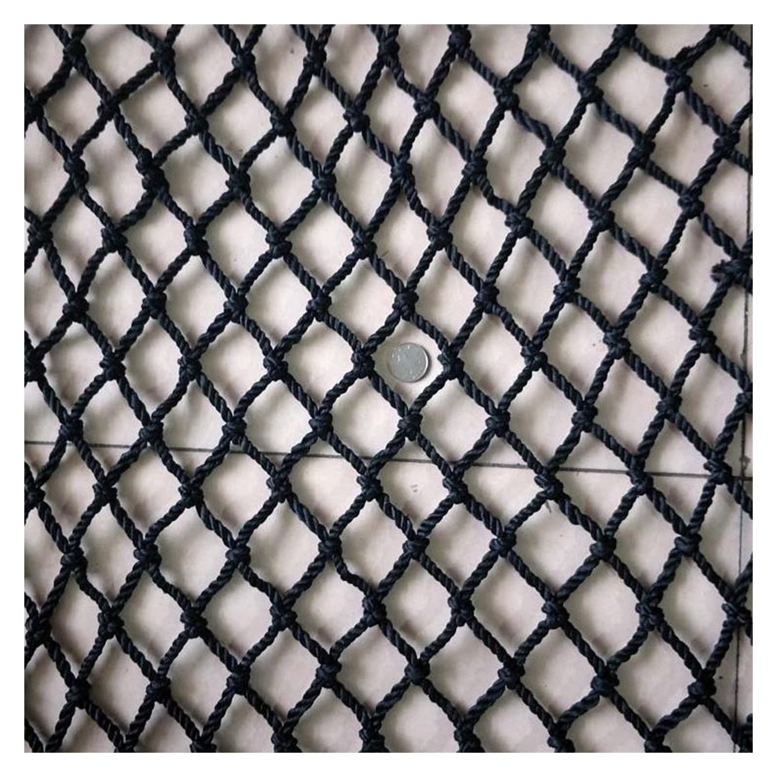 WYYZH Child Safety Net, 8/6cm Mesh Black Weaving Net Rope Fence Safety Net Cargo Rope Heavy Duty Netting for Balcony, Garden, Playground Color : 8cm mesh, Size : 1x1m(3x3ft)