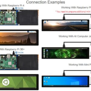 waveshare 11.9inch HDMI LCD 320×1480, IPS Display Capacitive Touch Screen LCD, for Raspberry Pi 4B/3B+/3B/2B/Zero W/Zero 2 W/Zero 2 WH/Jetson Nano/PC/Windows 11/10 / 8.1/8 / 7