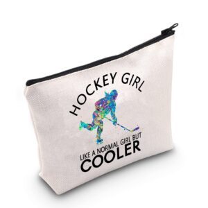 tsotmo hockey sports zipper pouch ice hockey gift hockey designs hockey like a normal but cooler cosmetic bag for women (hockey g)