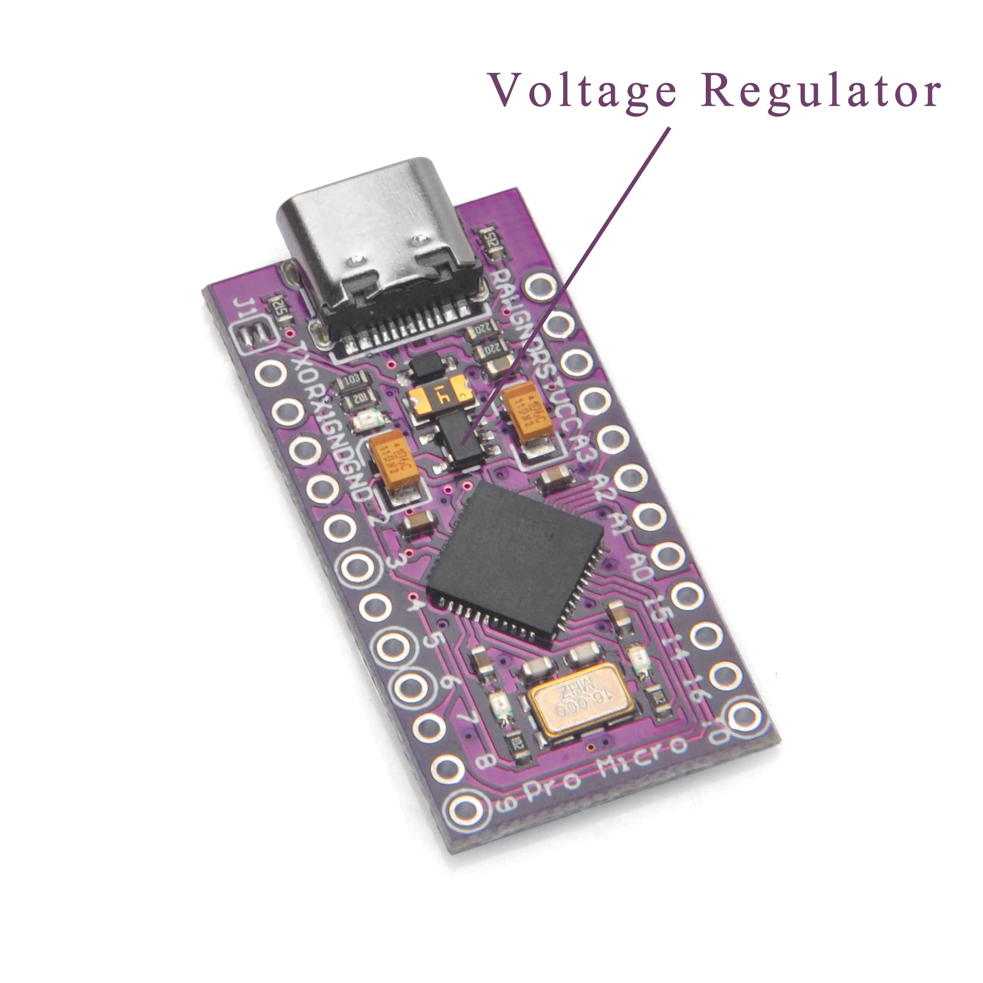 OSOYOO 3pcs Pro Micro Board ATmega32U4 Leonardo 5V/16MHz Module Board Type C Port for Arduino