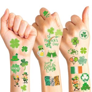 st patricks day tattoos, 20 unique sheets st. patrick's day temporary tattoos shamrock, 4 leaf clover temporary tattoos irish st patricks day decorations (180+pcs)