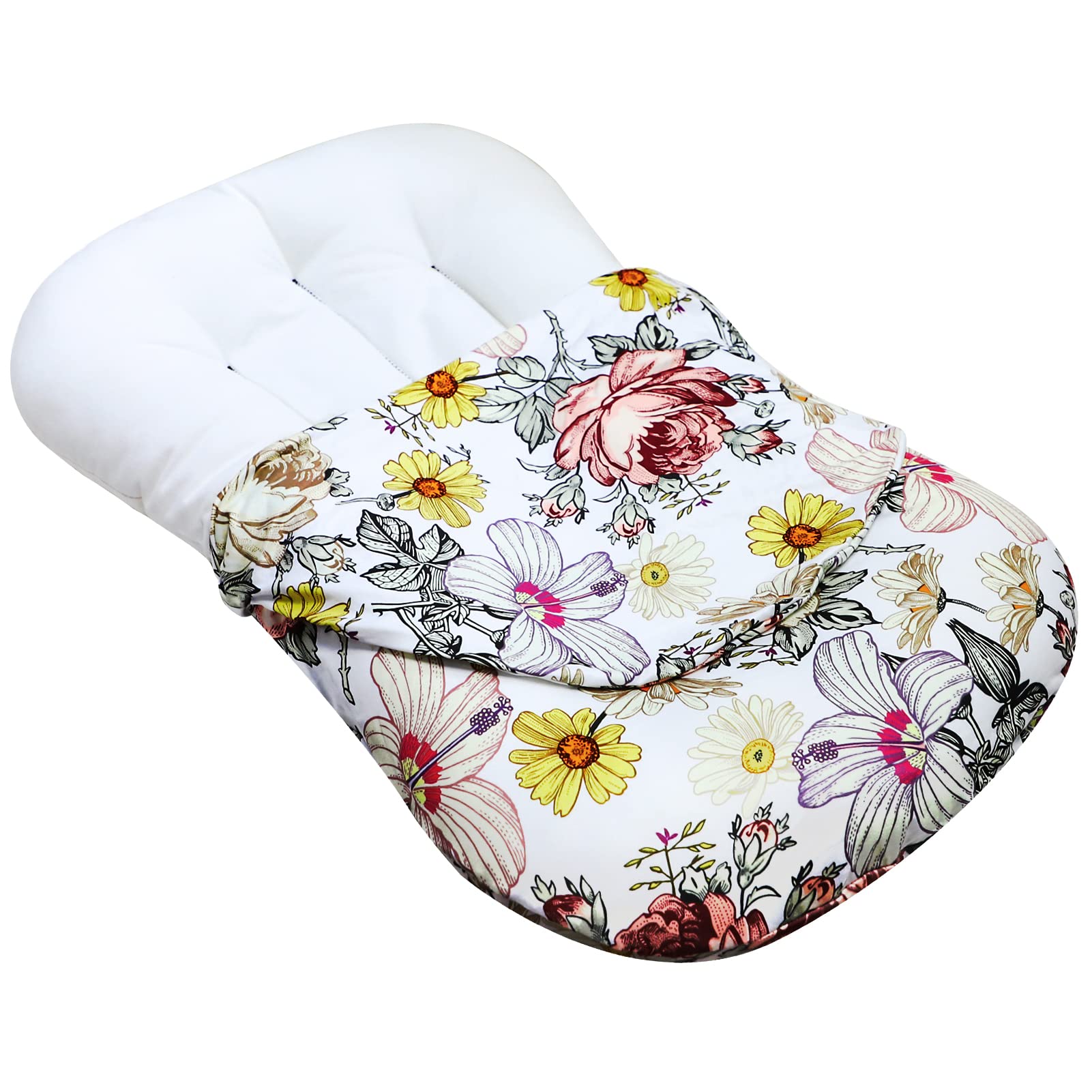 Newborn Lounger Cover for Boys Girls, Soft Snug Fitted Baby Lounger Slipcover, Removable Cover for Infant Lounger Pillow, Floral