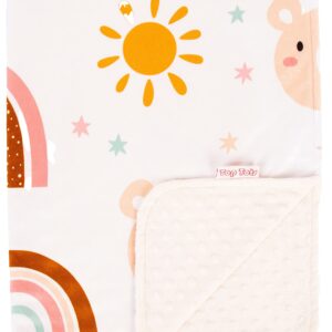 Top Tots Deluxe Minky Baby Blanket - Angel Wings, 40 x 29 Inch White