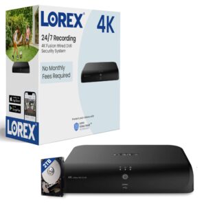 lorex 4k 8 channel wired 2tb dvr - smart motion detection, face recognition, smart home voice control – add to lorex security cameras for indoor outdoor surveillance protection