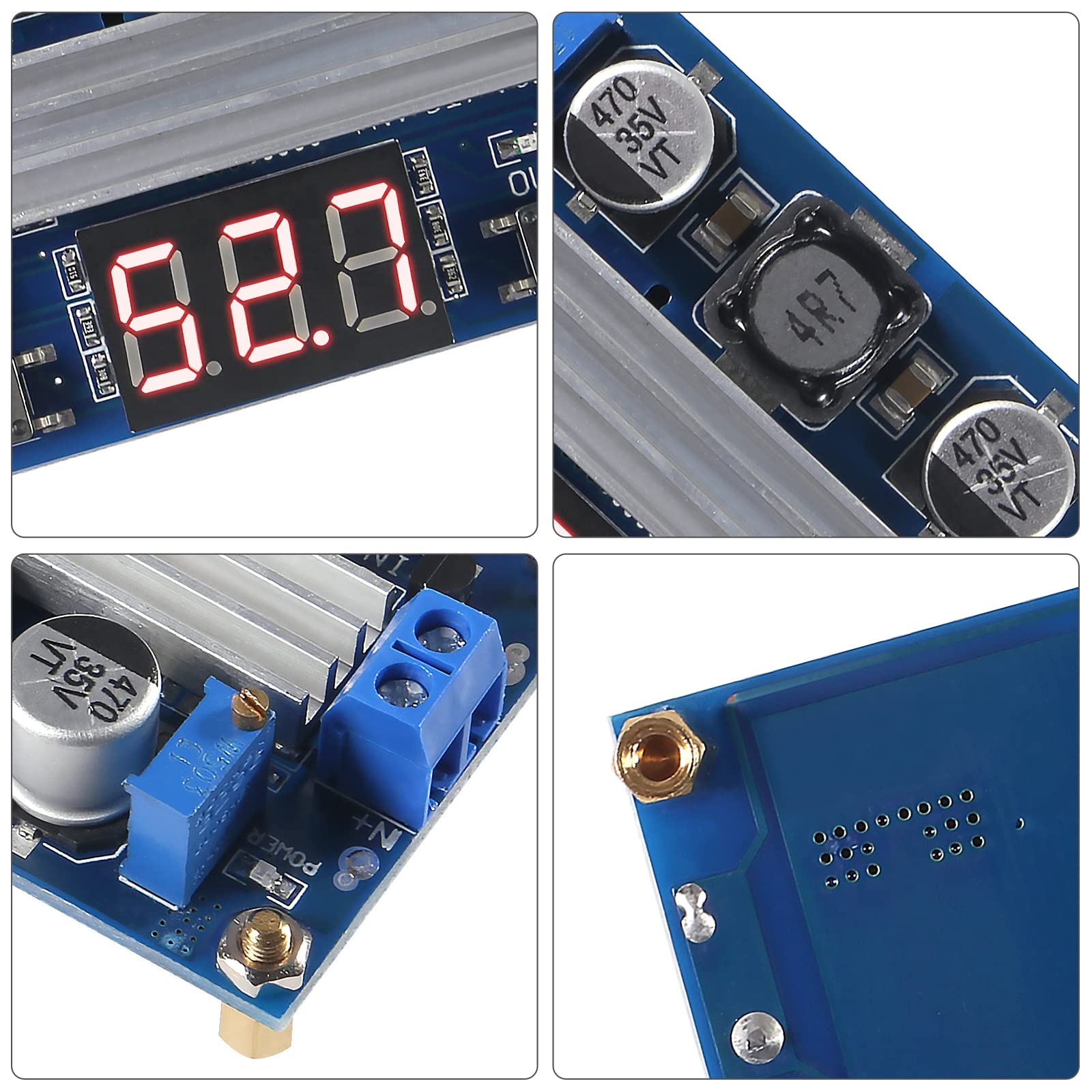 Coliao 3pcs LTC1871 DC-DC Step Up Booster Converter 3-35VDC to 3.5-35VDC 100W High Power Output with LED Voltmeter DC-DC Step Up Module Power Supply Voltage Regulator