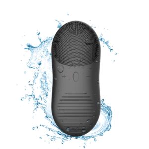 terranlife sonic facial cleansing brush, 2 in 1 silicone face scrubber exfoliator brush & massager for men-women-teen, electric face wash brush for all skin type, inductive charging, ipx7 waterproof