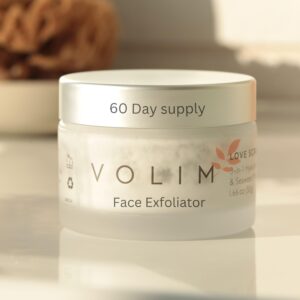 volim love scrub with hyaluronic acid natural face exfoliator for wrinkles, acne, fine lines, blackheads & clogged pores