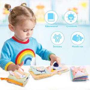 Babies Soft Books Crinkle Cloth Books for Babies Baby Teether Books High Contrast Baby Toys Touch and Feel Books for Infants Baby Toys (Dog)