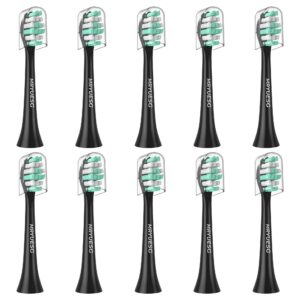 mryuesg replacement heads compatible with philips sonicare 10 pack, electric tooth-brush head for phillips, black