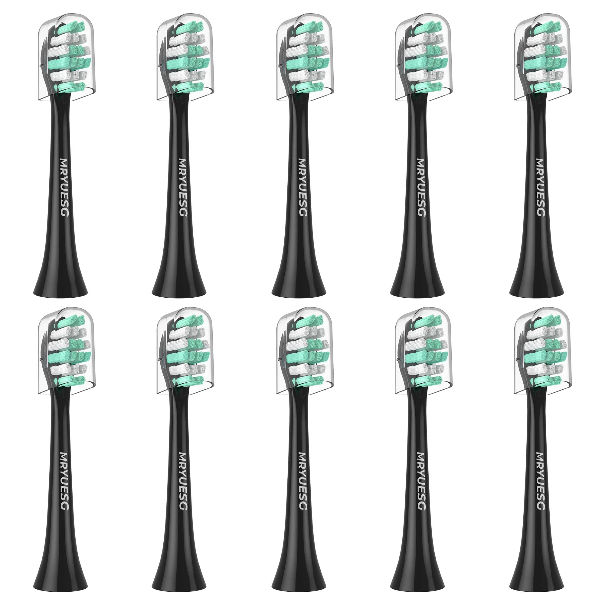 MRYUESG Replacement Heads Compatible with Philips Sonicare 10 Pack, Electric Tooth-Brush Head for Phillips, Black